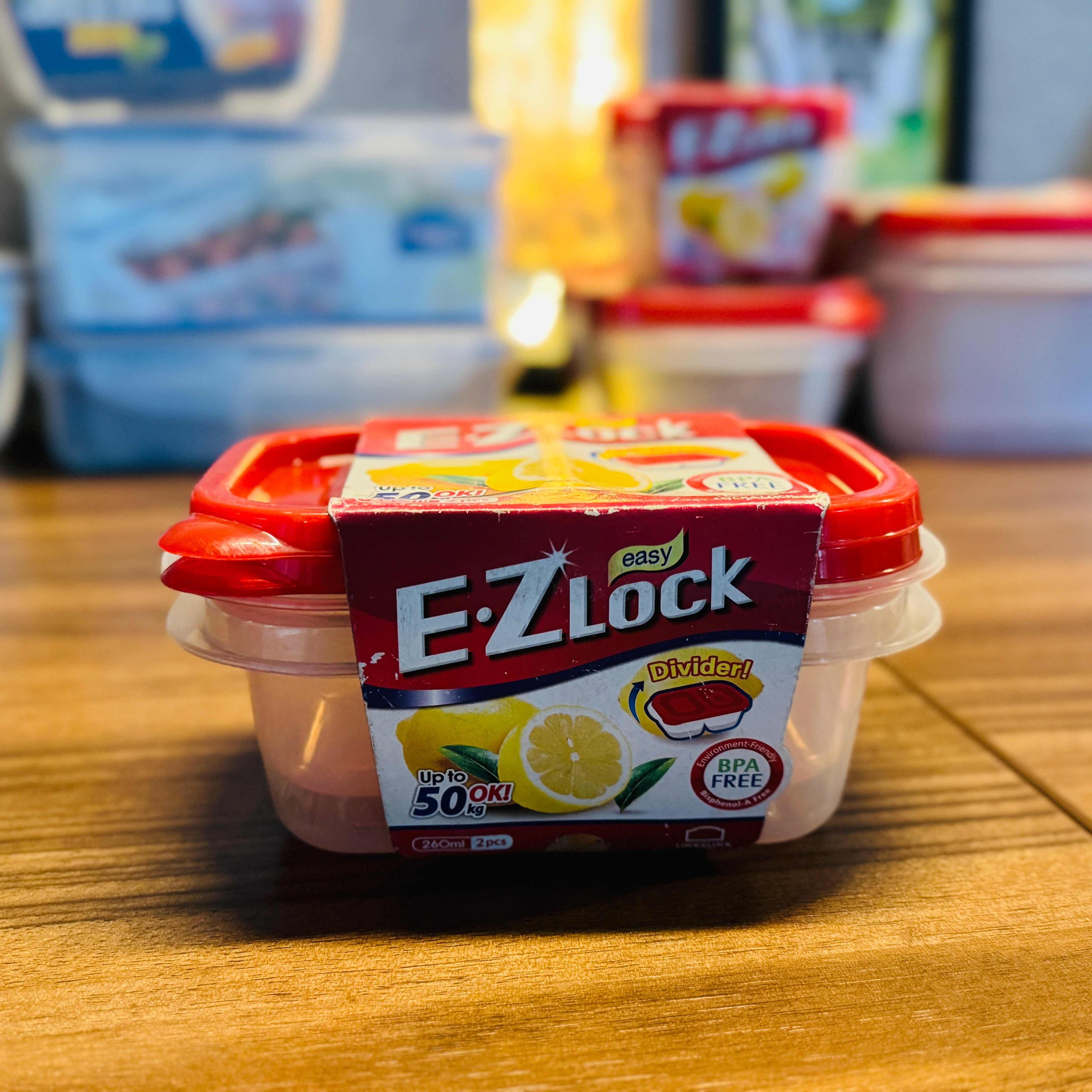 Ez Lock Rect. Container 260Ml 2P Set Red – Clearance Store